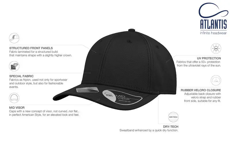Base Dry-Tech Baseball Cap - Atlantis Caps Australia